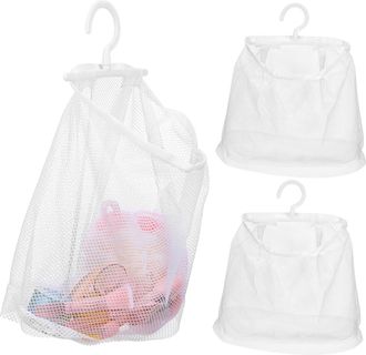 DOITOOL 2 Stück Hängende Aufbewahrungsnetz Tasche mit Lanyard Atmungsaktive Faltbare Mesh Beutel für Obst Gemüse und Haushaltswaren Waschbar Platzsparend Viel