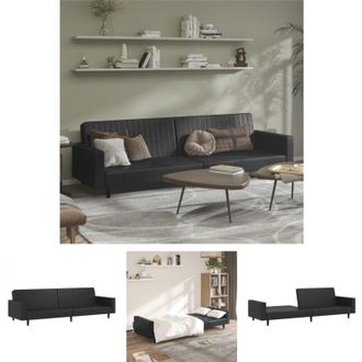 vidaXL The Living Store Schlafsofa 2-Sitzer Schwarz Kunstleder - Sofas