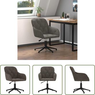 vidaXL vidaXL Drehbar - B&uuml;rostuhl Drehbar Dunkelgrau Samt