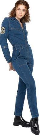 Schott NYC Femme Trjumpw Combinaison d aviateur, Medium Blue, M EU