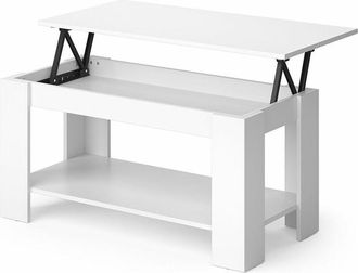 Vicco Couchtisch Lorenz, Weiß, 100 x 50 cm mit Liftfunktion