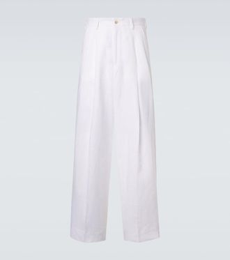 Dolce & Gabbana Weite Hose aus Leinen-Canvas