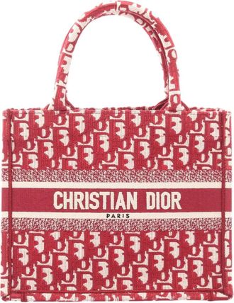 Dior 2021 Small Embroidered Canvas Book tote bag - Rot