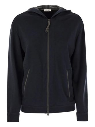 Brunello Cucinelli Precious Stripe Hoodie - Blau