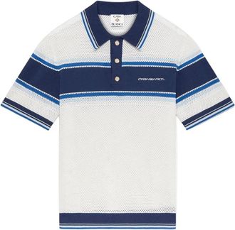 Casablanca Homme, Tops, Multicolore, Taille: XL Mesh Stripe Polo