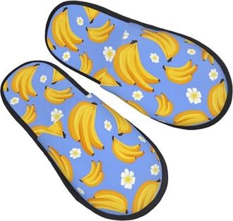 Generic Pantoufle Maison Motif De Banane Et De Fleur De Dessin Anim&eacute; Hiver Pantoufles Portative Hiver Chaussures Chaudes Confortable Chaudes Pantoufles Pour C