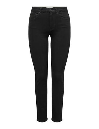 Only Onlsui Mid Slim DNM Pimbox Jeans pour Femme, Noir, M / 34L