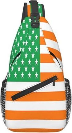 Generic Drapeau Irlandais-Am&eacute;ricain Sacoche Bandouliere L&eacute;ger Sacs &Agrave; Dos Antivol Sac Poitrine Pour Shopping Excursion Randonn&eacute;e