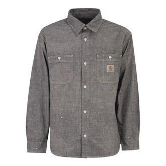 Carhartt Work in Progress Homme, Chemises, Gris, Taille: M Chemise &agrave; poche poitrine avec logo
