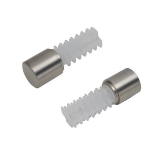 Liedeco Endkappe, Endst&uuml;ck Plan f&uuml;r Gardinenstange 20 mm &oslash; Pur | vernickelt | 2 St&uuml;ck