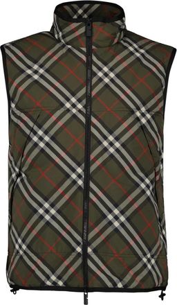 Burberry Homme, Vestes, Vert, Taille: S Veste sans manches à carreaux vintage homme