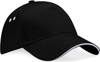 Beechfield Casquette Ultimate à 5 panneaux de couleurs contrastées, couleur : noir/gris clair ; taille : taille unique, noir/gris clair