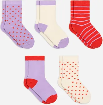 Arket Baumwollsocken 5er-Pack -Lila