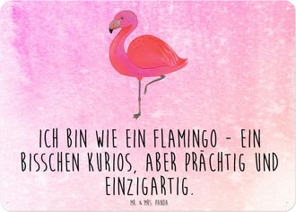 Mr. & Mrs. Panda Blechschild Flamingo Classic DIN A6 - Geschenk, Wandschild Metall, Groß, Türschild, Ich, Rosa, Prächtig, Küche, Stolz, Spruch, Freundin, Dekoschild