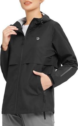 Baleaf Veste imperméable légère et coupe-vent pour femme, pour randonnée, cyclisme, course à pied, gym, Noir, S