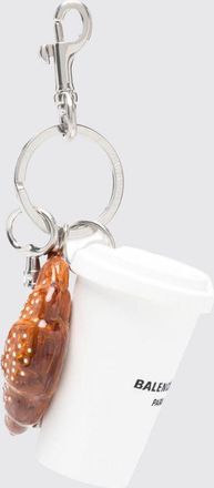 Balenciaga Schl&uuml;sselanh&auml;nger aus Metall und Gummi mit Karabinerhaken und Kontrastlogo