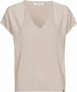 Marie M&eacute;ro Femme, Pulls, Beige, Taille: 46 FR Top &agrave; Col V Large
