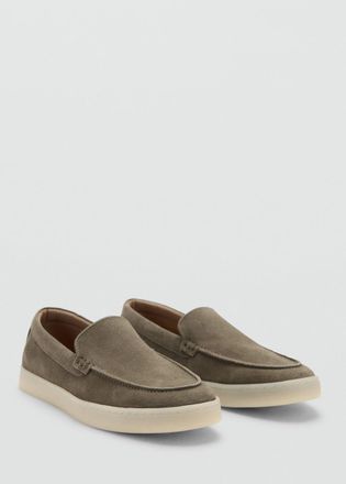 Mango Schuh aus Rauleder khaki - Herren - 39 - MANGO MAN