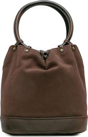 Gucci Crossbody Bags - Canvas Ring Top Handle Bag - Gr. unisize - in Braun - für Damen