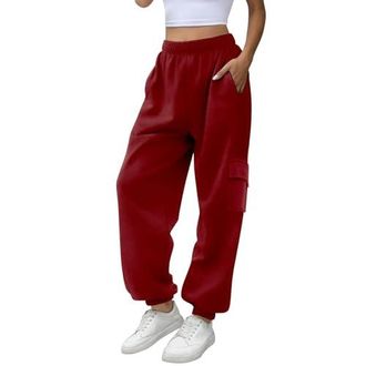 Generico Pantalon de surv&ecirc;tement ample pour femme Curvy Pantalon de jogging pour femme avec poches taille haute pantalon doux et confortable pantalon de surv&ecirc;t