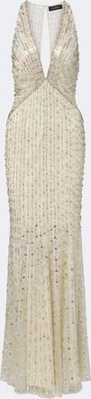 Jenny Packham Verzierte Robe Atlas