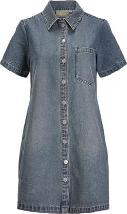 Jack & Jones Jxamara SS Dress DNM Robe en Jean, Denim Bleu médium, M Femmes