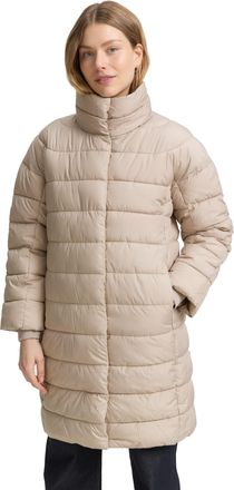 Tom Tailor Damen 1046599 Puffer-Mantel mit Stehkragen, 32208-Soft Taupe Grey, L