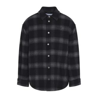 Off-white Homme, Chemises, Noir, Taille: XS Surchemise matelass&eacute;e en flanelle de laine