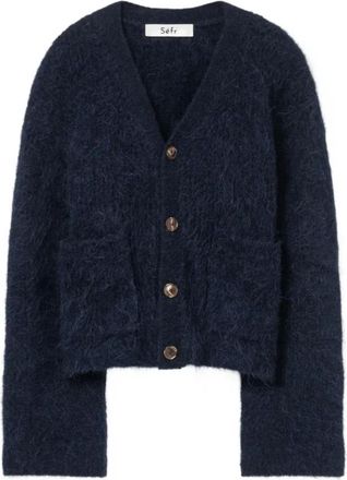 Séfr Homme, Pulls, Bleu, Taille: L Cardigan Élégant pour Femmes