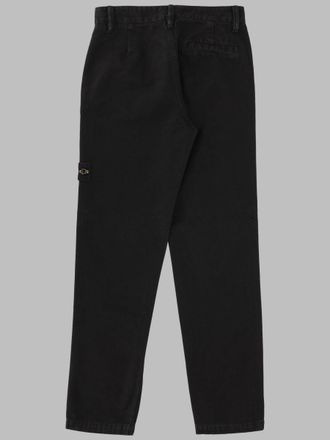 Stone Island Regular-Fit Cotton Trousers - Black