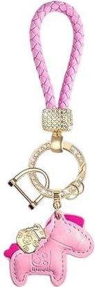 Generic Porte-cl&eacute;s &agrave; breloques avec motif cheval en cuir synth&eacute;tique et m&eacute;tal pour cadeaux et personnalisation Porte-cl&eacute;s en polyur&eacute;thane, a, taille unique