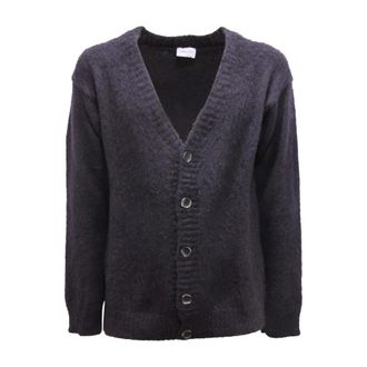 Family Fir$t Milano Cardigan Wool Blend Sweater Swf2306Db - - Knitwear - Herren - Blau - S