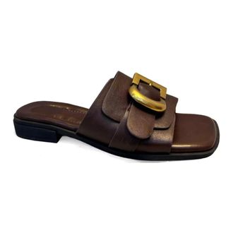 Sergio Moretti Femme, Chaussures, Brun, Taille: 40 EU Claquettes bout ouvert