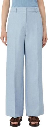 Max Mara Femme, Pantalons, Bleu, Taille: 44 FR Wide Pantalons