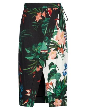 Farm Rio MIDNIGHT MACAW FIESTA MIX MIDI SKIRT