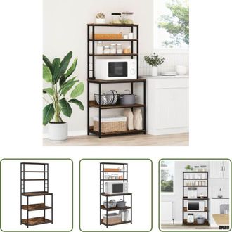 vidaXL vidaXL Holzwerkstoff - K&uuml;chenregal Ger&auml;ucherte Eiche 80 x 40 x 168 cm Holzwerkstoff