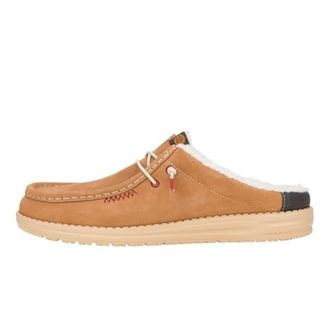 HeyDude Wally Slip Stretch Canvas - Chaussures pour Hommes - Baskets avec Semelles Confortables - Style Mocassin, Tan/White, 43