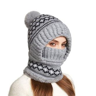Generic Bonnet pour femme - Doux et coupe-vent - Bonnet dhiver en tricot - Pour femmes et filles par temps froid, sports de neige, randonn&eacute;e, trajets, camping