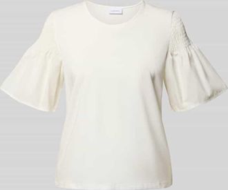 Comma Regular Fit T-Shirt mit Smok-Detail