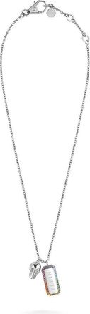 Philipp Plein Femme, Accessoires, Gris, Taille: ONE Size Collier avec pendentif en cristal