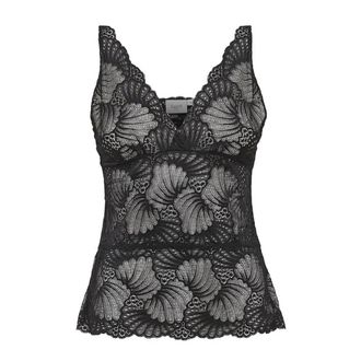 Saint Tropez Schwarzes Spitzenoberteil - Femininer Stil - - Tops - Damen - Schwarzk - L