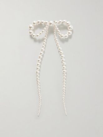 Jennifer Behr Barrette En Perles Synthétiques Presley - Blanc