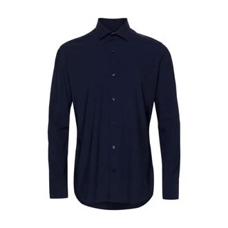 Caliban Chemise habill&eacute;e classique &agrave; manches longues - Homme - Chemises - Bleu - Taille: S