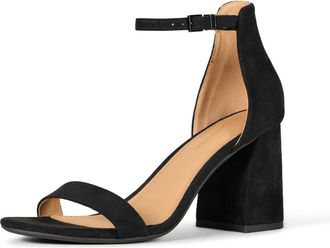 Amazon Essentials Damen NOLA mit hohem Absatz, Schwarz Optik Wildleder, 41.5 EU