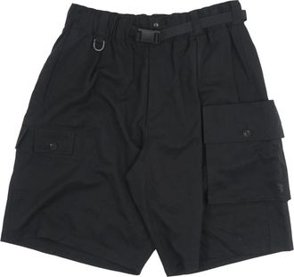 Yohji Yamamoto Femme, Shorts, Noir, Taille: 38 FR Pantalon de surv&ecirc;tement 3-Stripes