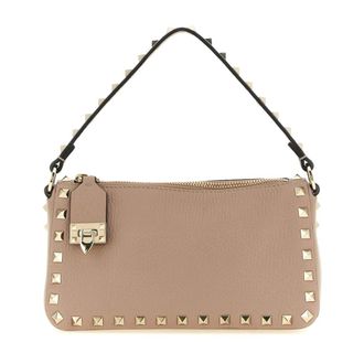 Valentino Garavani Sac bandouli&egrave;re en cuir clout&eacute; - Femme - Sacs - Beige - Taille: ONE Size