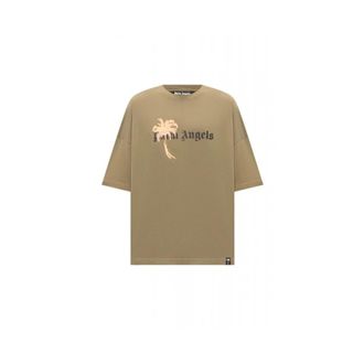 Palm Angels T-shirt oversize &agrave; logo classique - Femme - Tops - Vert - Taille: 38 FR