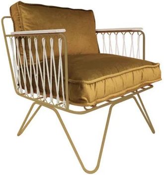 Honor&eacute; Fauteuil Croisette dor&eacute; mat epoxy, velours Honor&eacute;