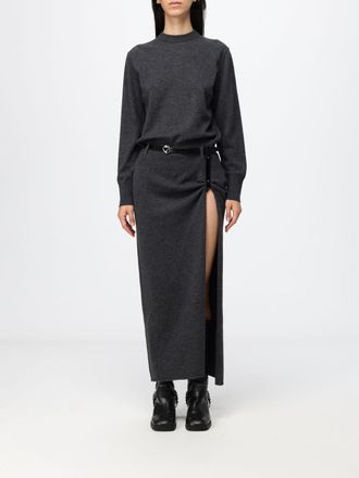 Coperni Robe midi en maille de cachemire et laine avec fente avant