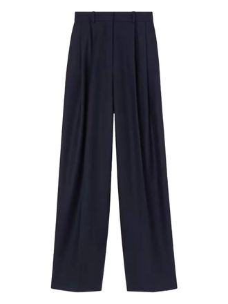 Loro Piana pantalon &agrave; design pliss&eacute; - Bleu
